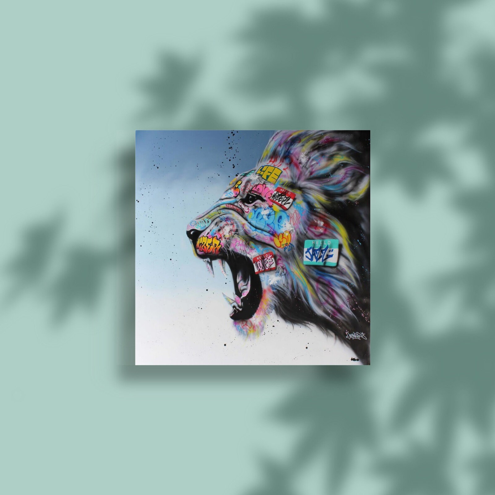 Banksy Lion Wall Art Canvas,banksy Graffiti Art,wild Animal Art,canvas ...