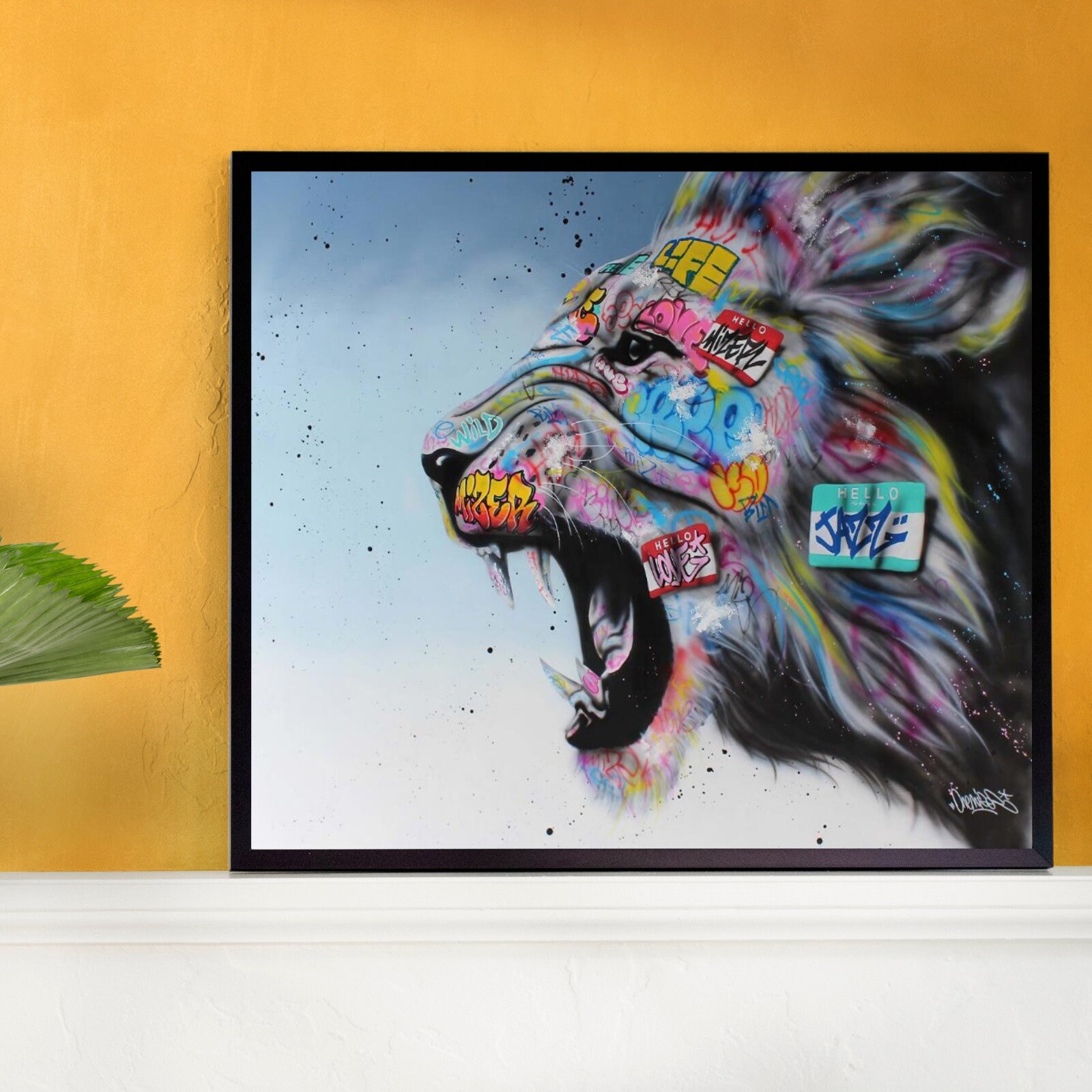 Banksy Lion Wall Art Canvas,banksy Graffiti Art,wild Animal Art,canvas ...