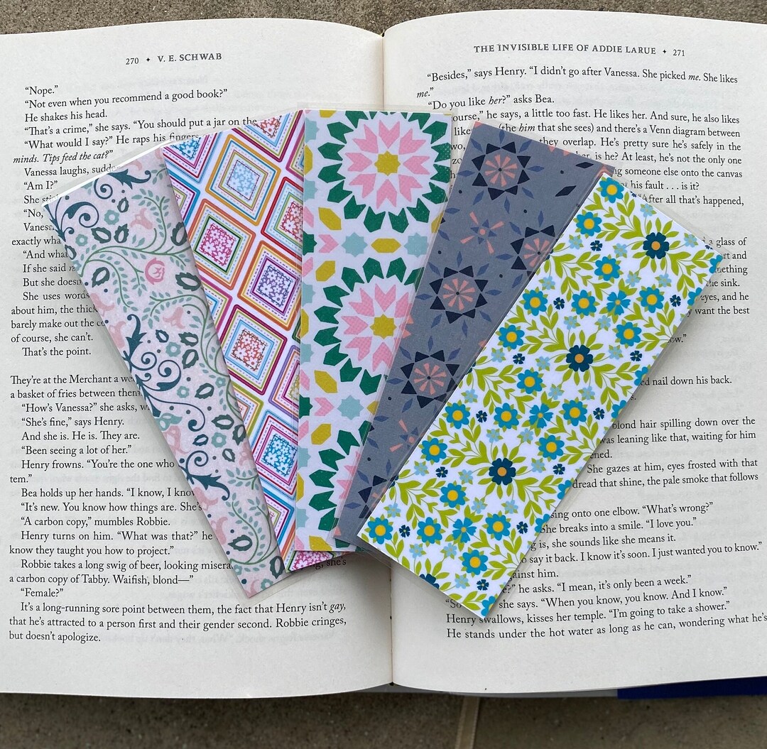 Patterned Bookmark Collection No. 1 Flower Bookmark Laminated & Double ...