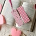 Valentine Heart Bookmark | Pink Hearts | Small Flowers | Checkered ...