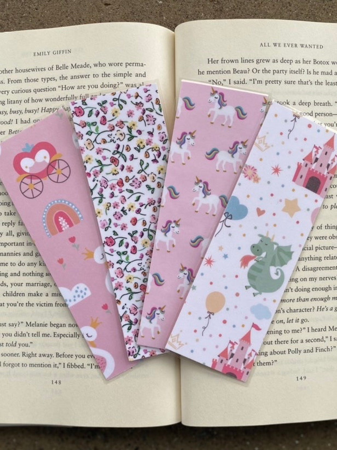 Children's Bookmarks | Girl Bookmarks | Unicorns | Flowers | Laminated ...