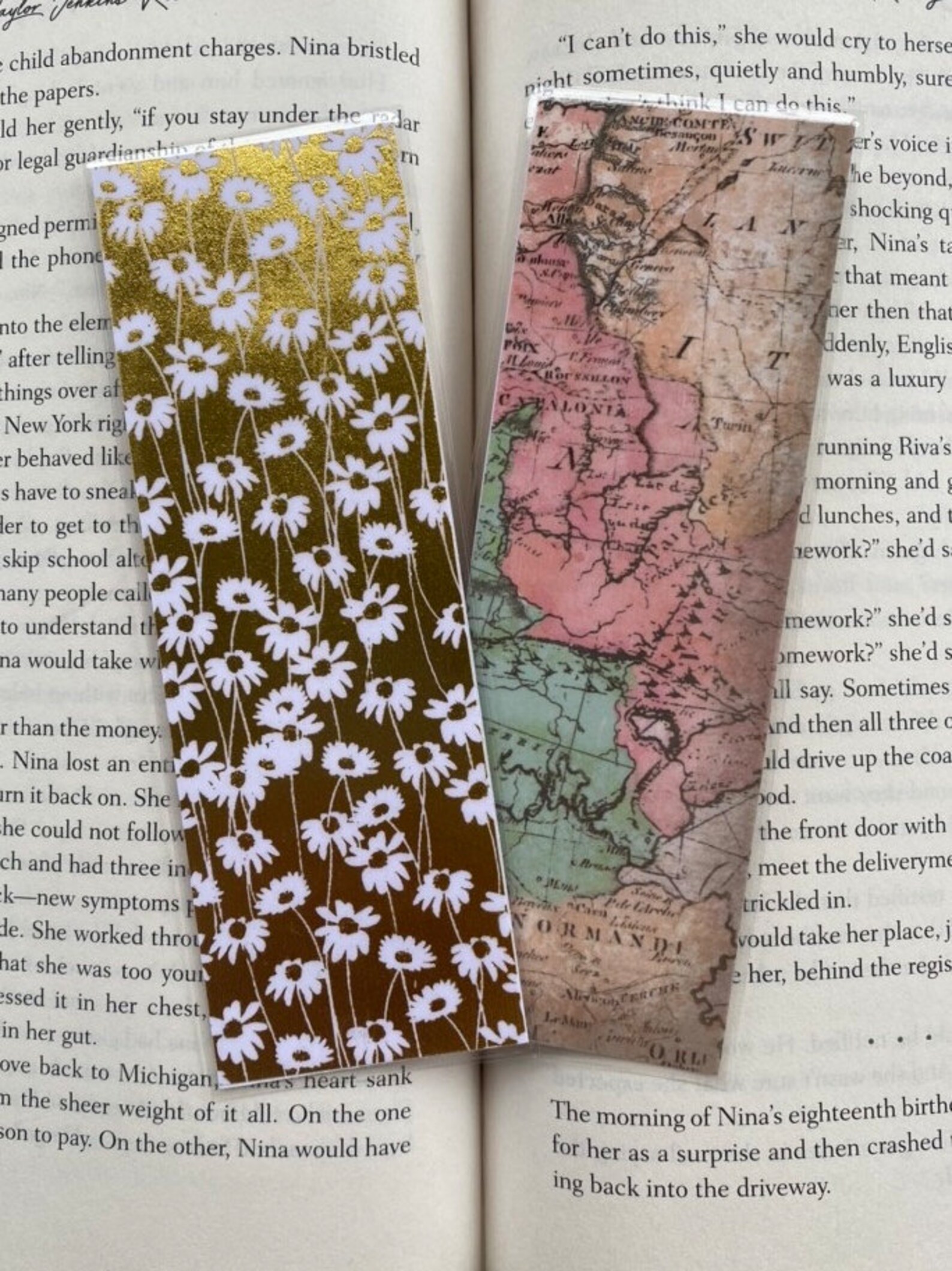 Travel Collection No. 1 | Map Bookmark | Gold Foil, Stamps | Laminated ...