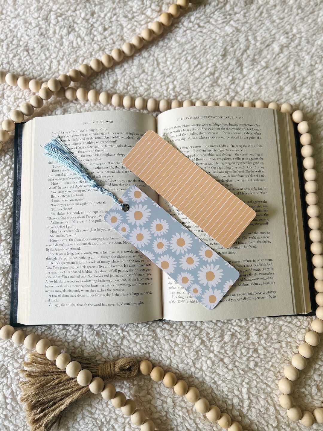 Blue Daisy Bookmark | Floral Bookmarks | Blue and Yellow Bookmark ...
