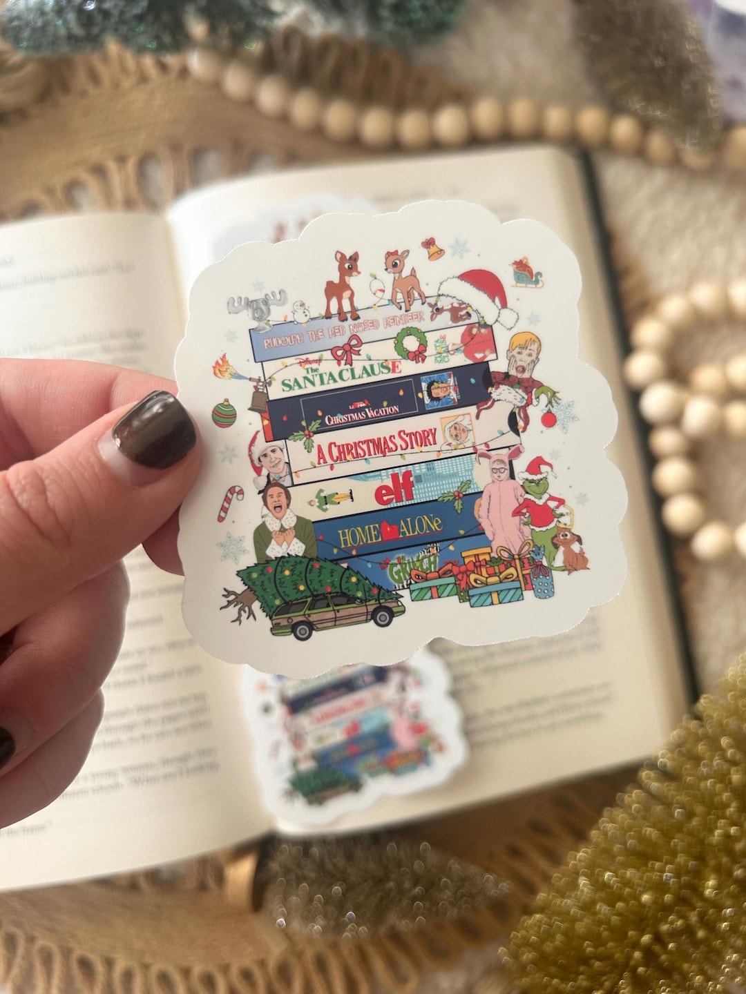 Christmas Movie Stack Sticker | Elf | Home Alone | Christmas Story ...
