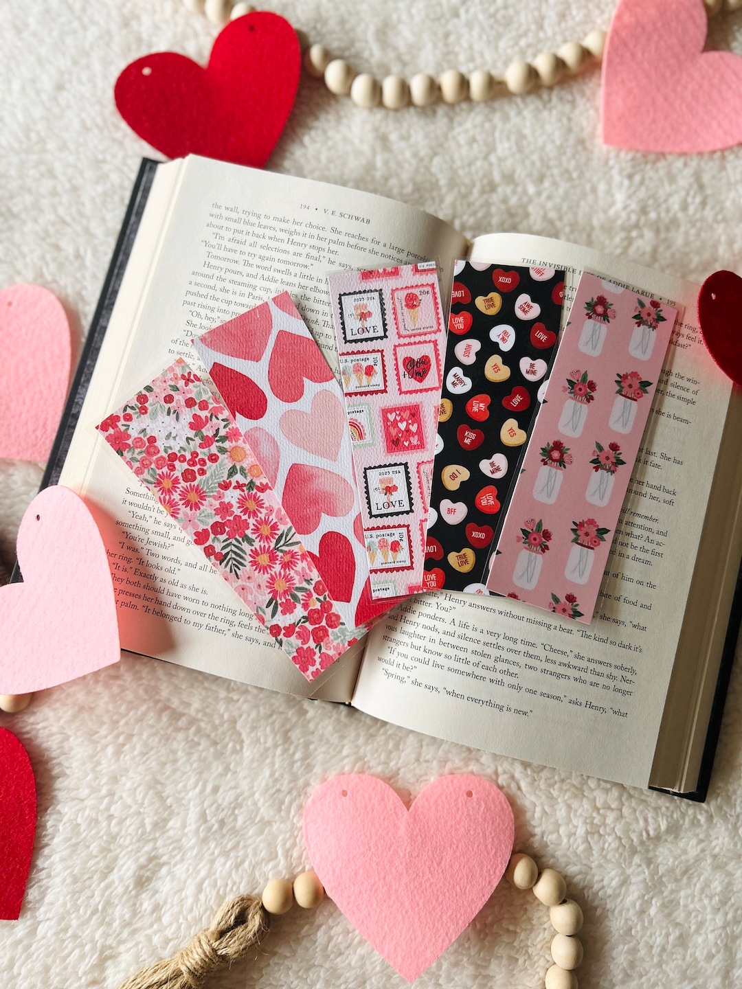 Valentines Collection No. 2 | Heart Bookmarks | Valentine Stamps ...
