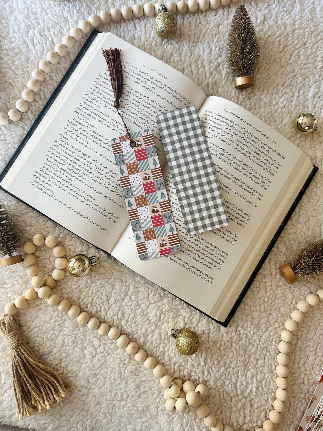 Christmas Tile Pattern Bookmark | Holiday Bookmarks | Toffee Bundt ...