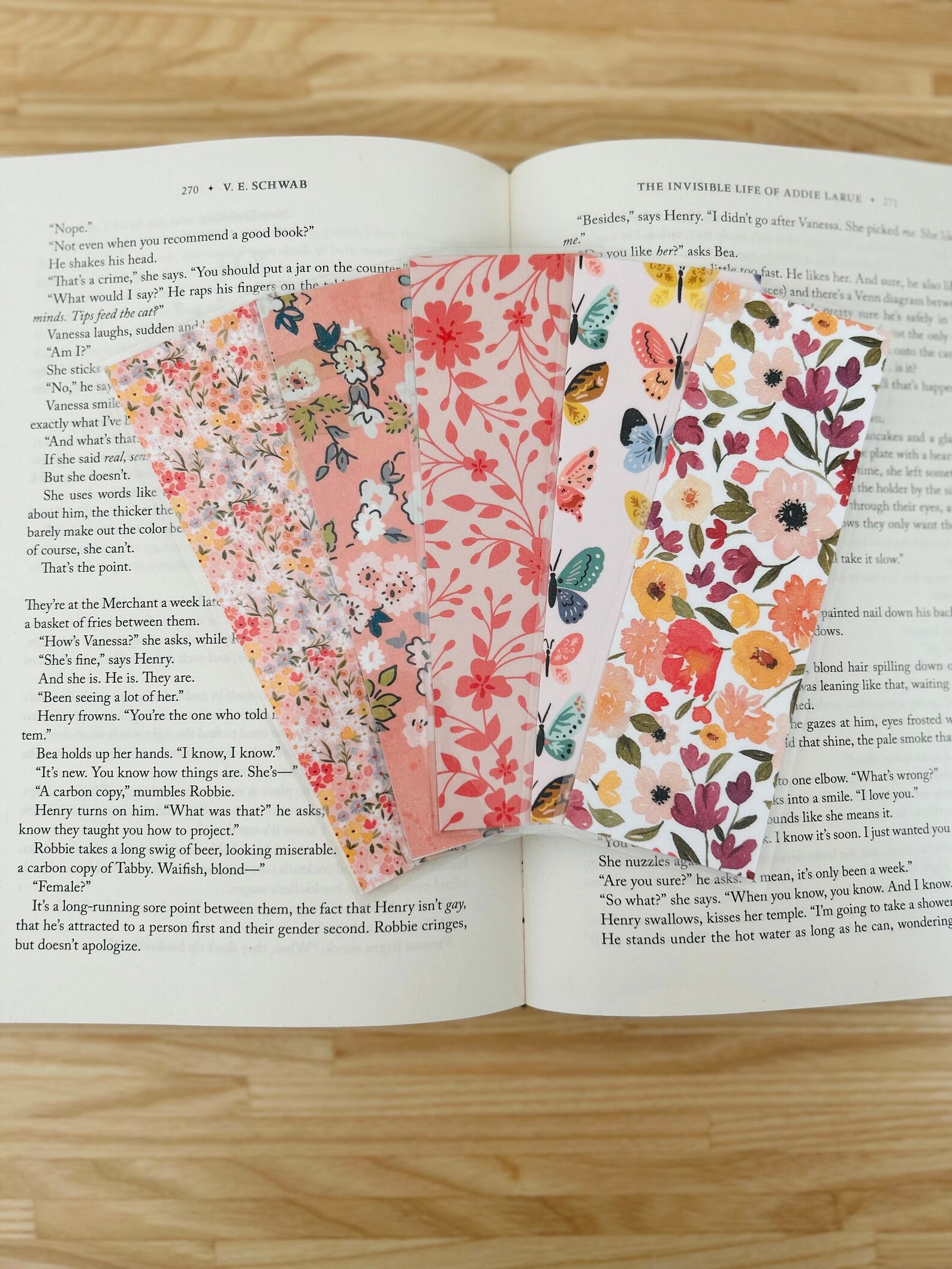 A Pink Spring Bookmarks Floral Bookmarks Pink Bookmarks Butterfly ...