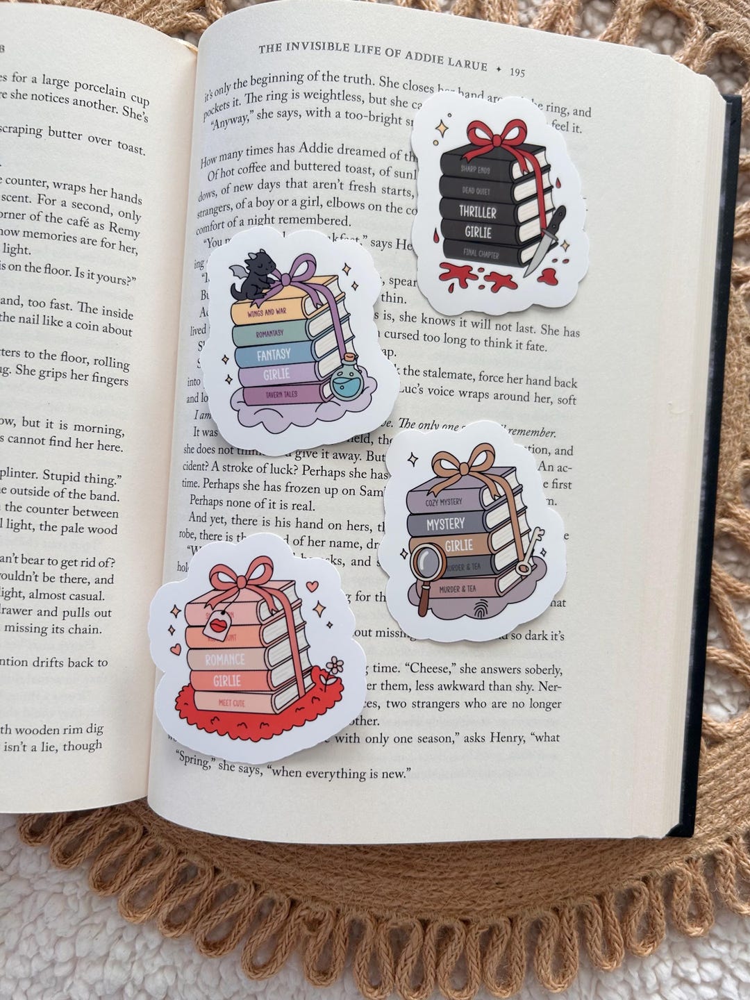 Book Stack Sticker | Thriller Girlie | Mystery Reader | Romance Girlie ...