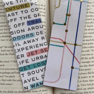 Travel Collection No. 1 | Map Bookmark | Gold Foil, Stamps | Laminated ...