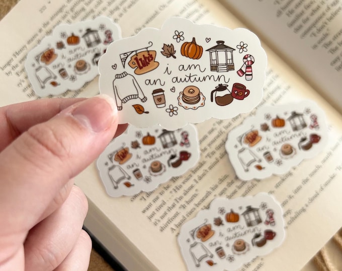 I Am an Autumn Sticker | Fall Vibes Sticker | Cozy Reading | Vinyl ...