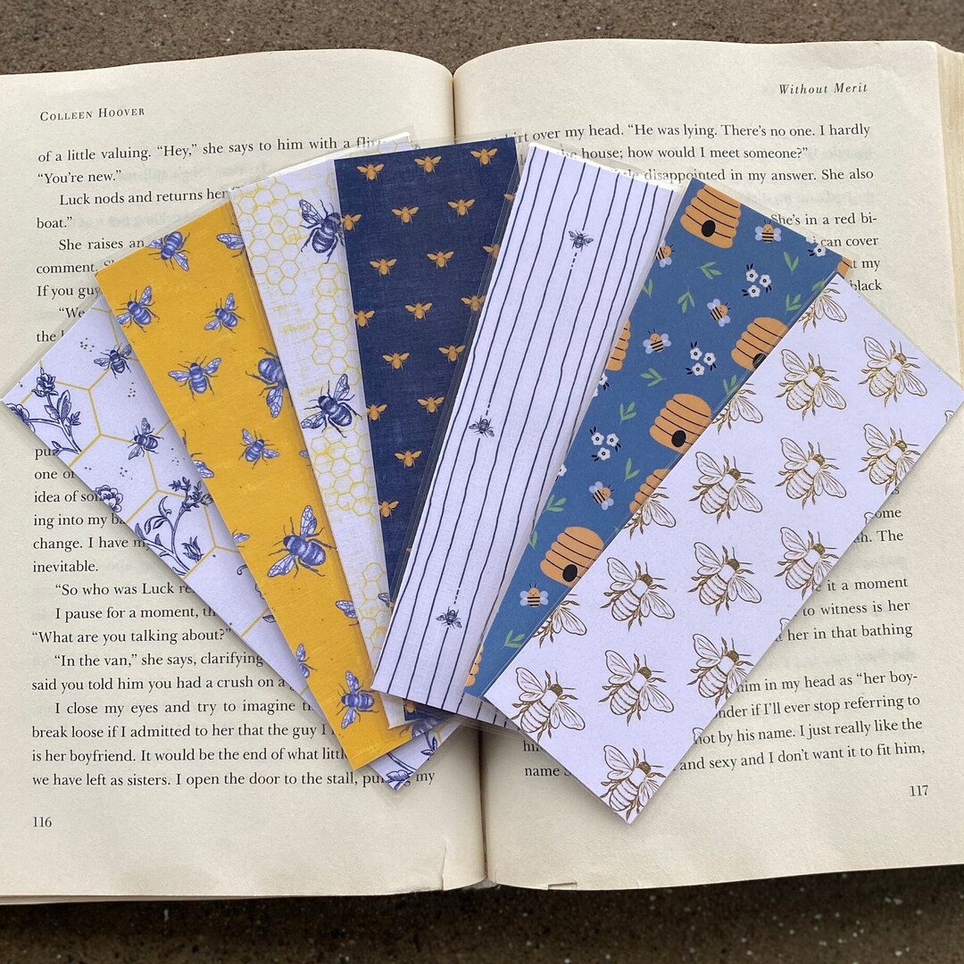 Bee Collection No. 1 | Bee Bookmarks | Bumble Bees | Honeycomb | Gold ...