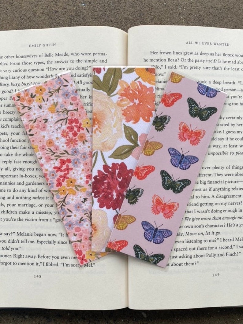 A Pink Spring Bookmarks Floral Bookmarks Pink Bookmarks - Etsy