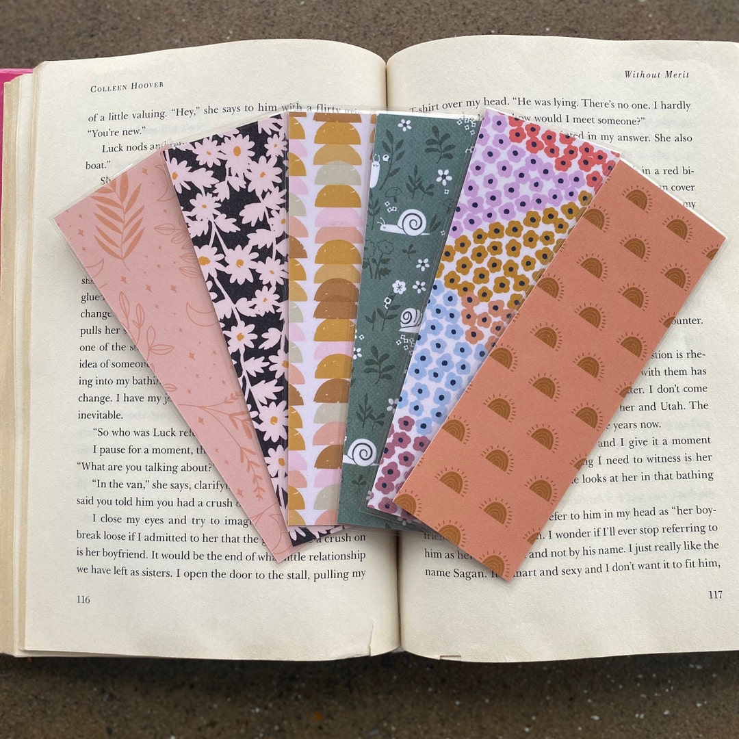 Boho Bookmarks Neutral Bookmarks Floral Bookmarks Snail - Etsy