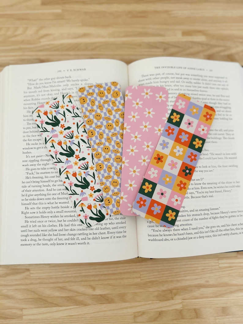 Groovy Vibes Bookmarks | Smiley Face Bookmarks | Floral Bookmarks ...