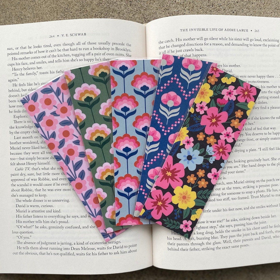 Retro Floral Collection | Floral Bookmarks | Neon Bookmarks | Peace and ...