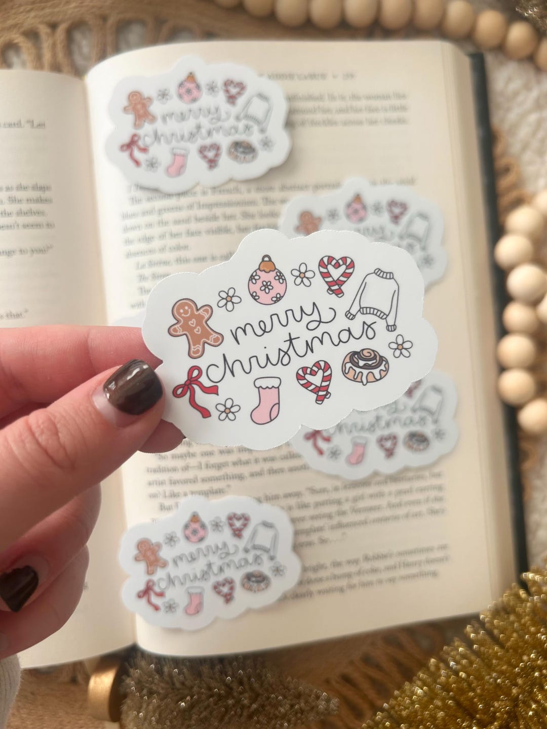 Merry Christmas Sticker | Book Lovers | Readers | Vinyl Sticker - Etsy