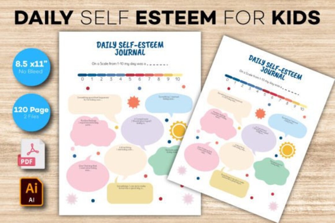 Daily Self-esteem Journal Printable Worksheet Child Therapy Counseling ...