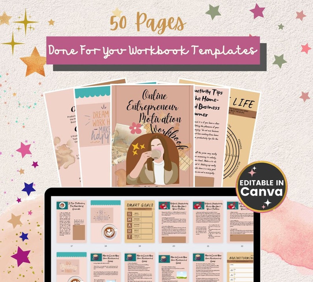 Done for You, Online Entrepreneur Motivation Workbook Templates, Course ...