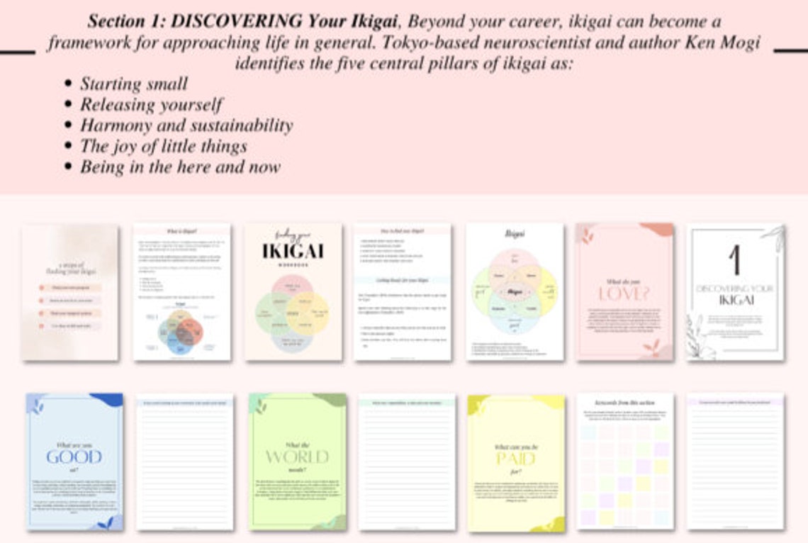 Ikigai Planner, Life Purpose Planner, Career & Work Workbook, 2023 Life ...