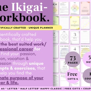 Ikigai Planner, Life Purpose Planner, Career & Work Workbook, 2023 Life ...