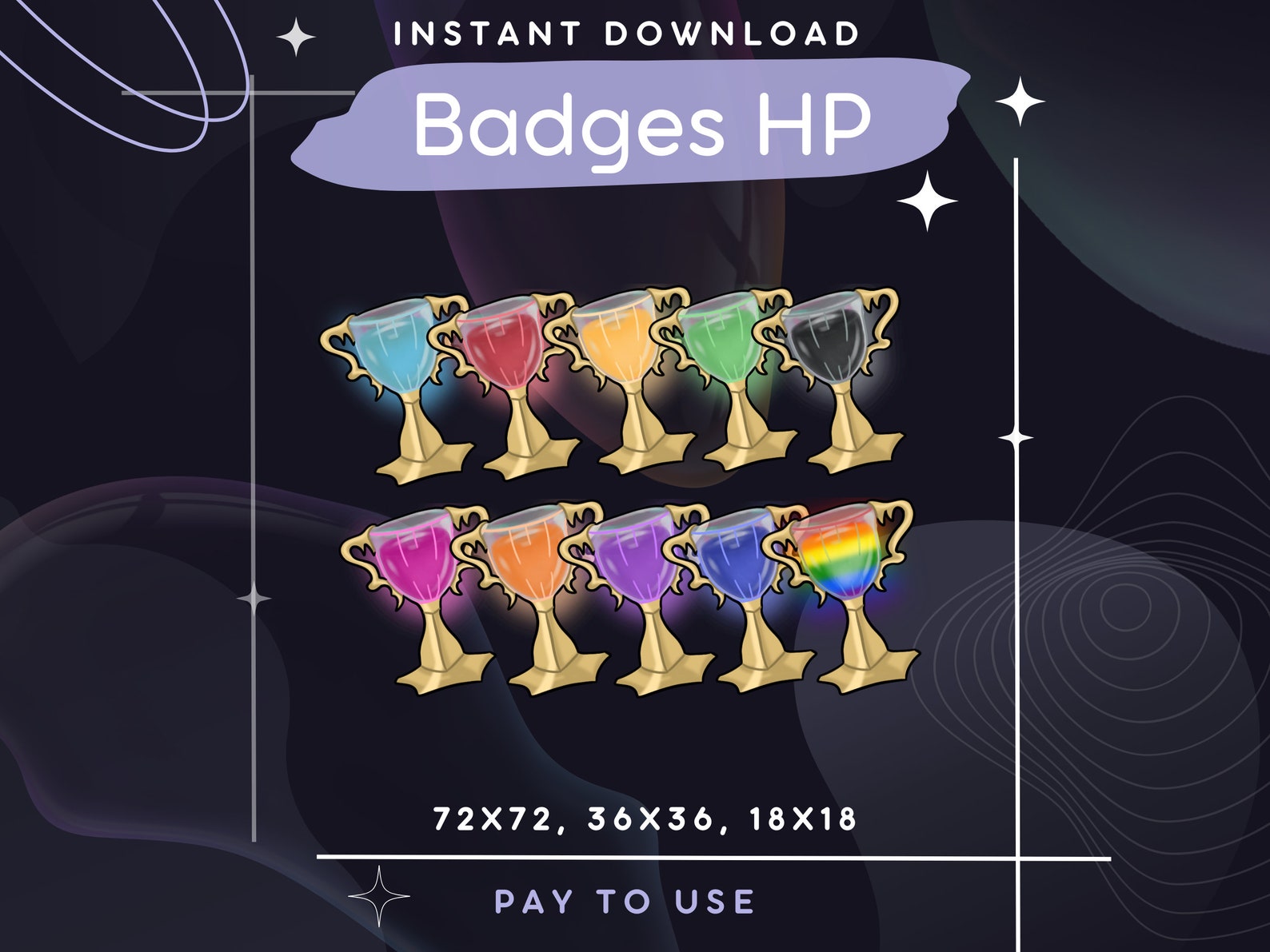HP Mega Twitch Pack Emotes Wizard Emote Instant Download Subs, Bits ...