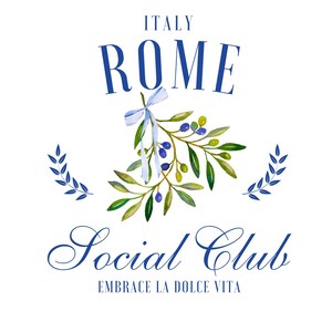 Rome Italy Social Club PNG Bow Ribbon Olive Tree Roma Coquette Retro ...