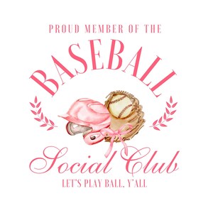 Baseball Social Club Png, Pink Coquette Baseball Bow Png Baseball Girly ...