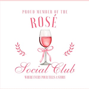 Rosé Club Png, Coquette Bow Summer Cocktail Rose Wine Girls Club Party ...