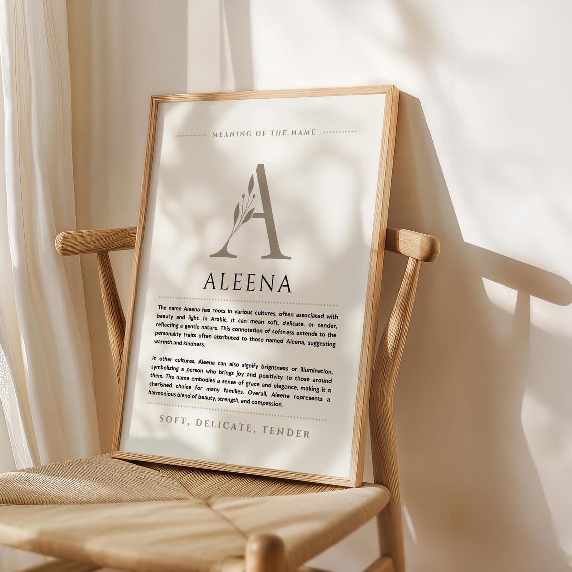Aleena Name Meaning Wall Art, Aleena Name Origin Print Nursery Decor ...