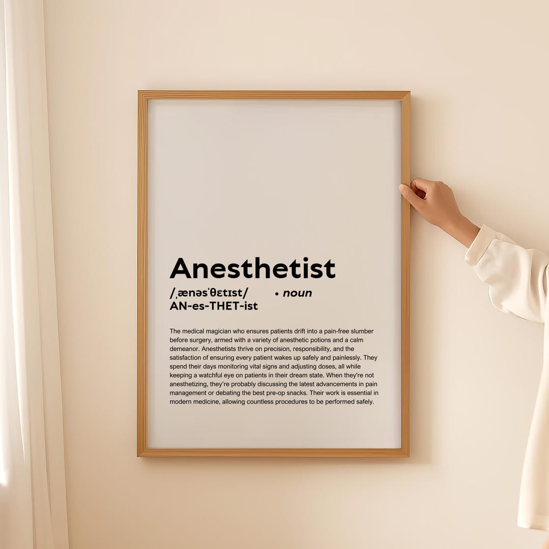 Funny Anesthetist Definition Print Wall Art Poster, Anesthetist Gift ...