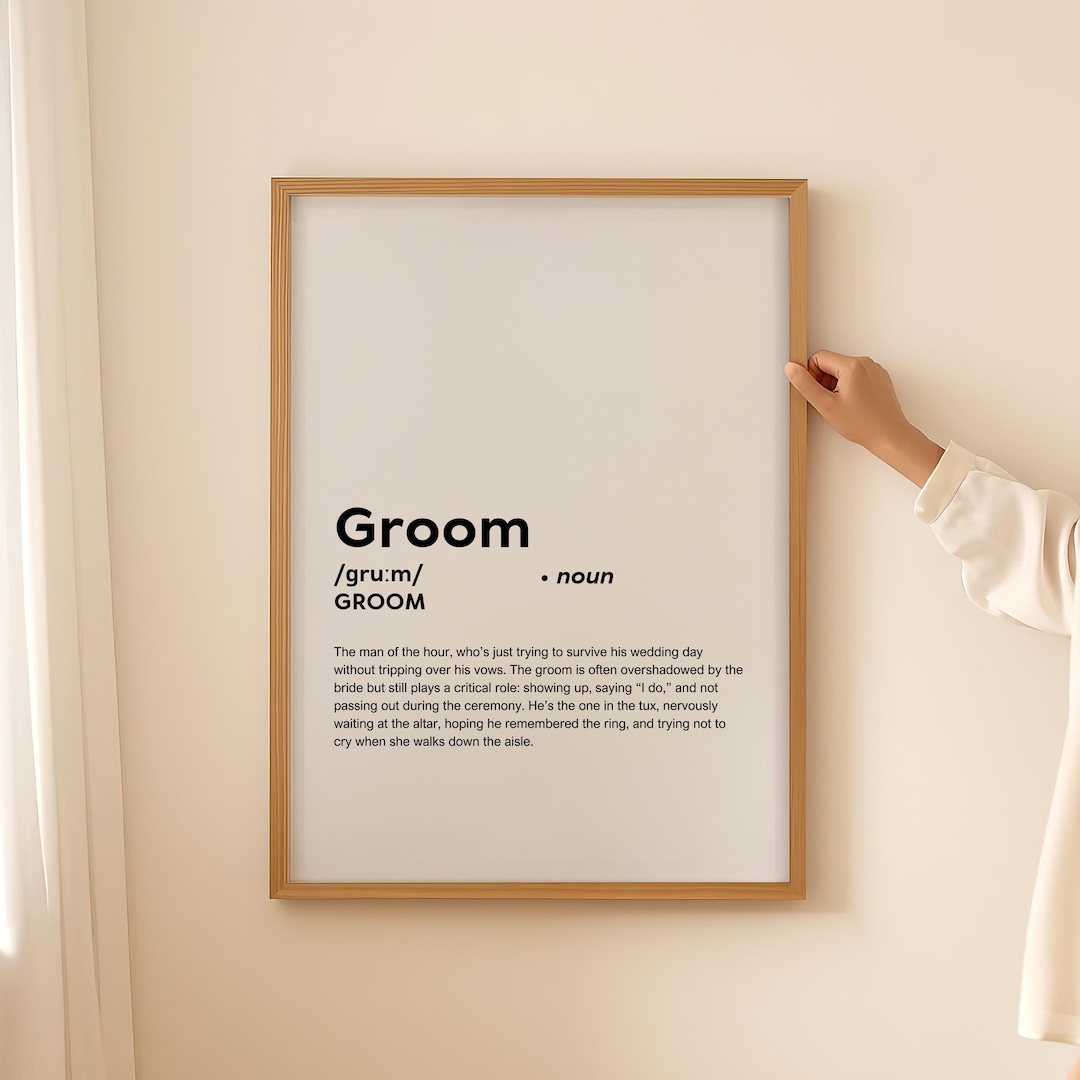 Funny Groom Definition Print Wall Art Poster, Groom Gift for Fiancé ...