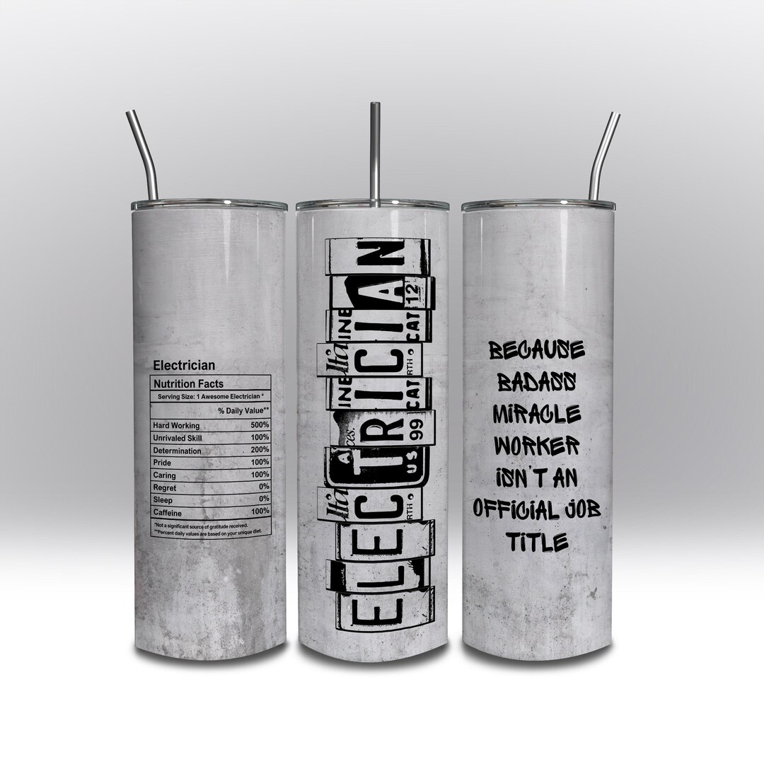 Electrician Tumbler Wrap 20 Oz Skinny Tumbler Wrap New Job Coworker ...
