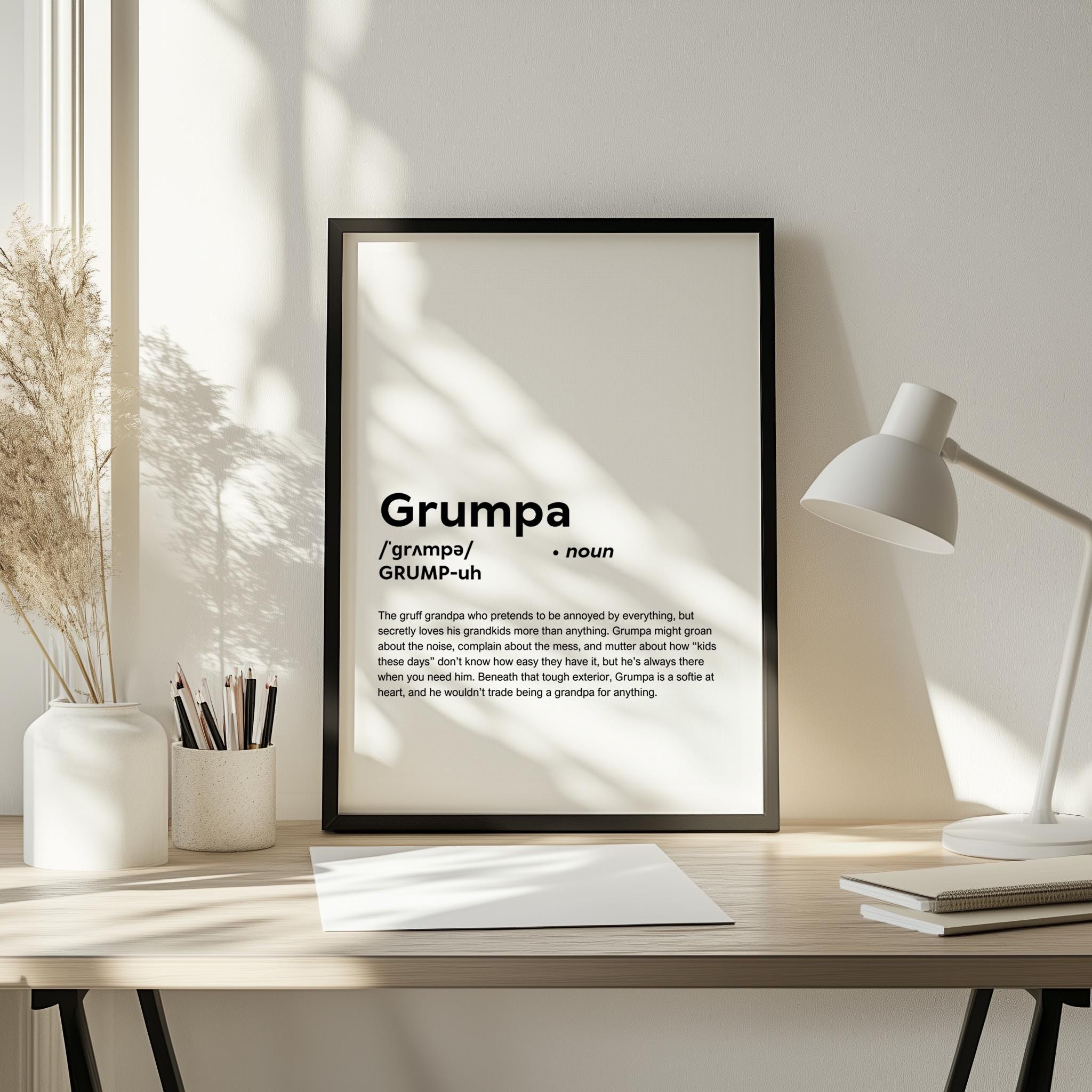 Funny Grumpa Definition Print Wall Art Poster, Grumpa Gift for ...