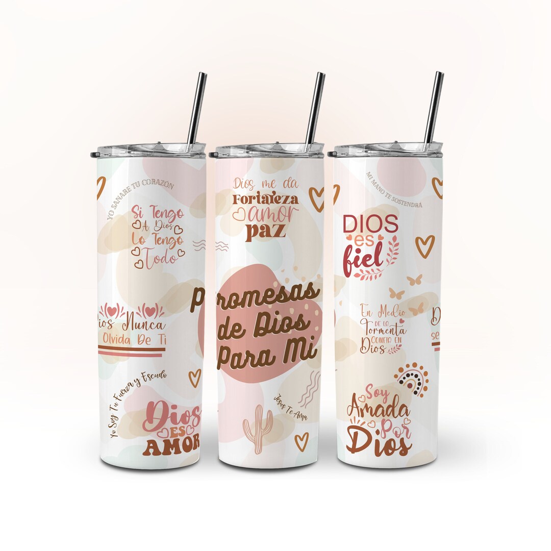 Promesas De Dios Para Mi, Beige BOHO Christian Tumbler Wrap 20 Oz ...