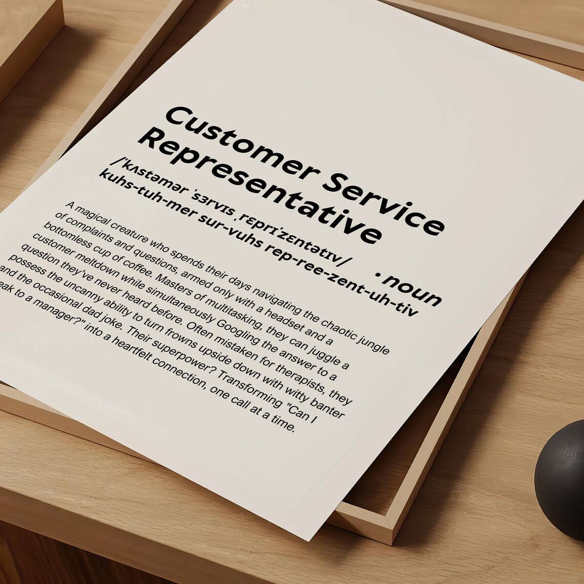 Funny Customer Service Representative Definition Print Wall Art Poster ...
