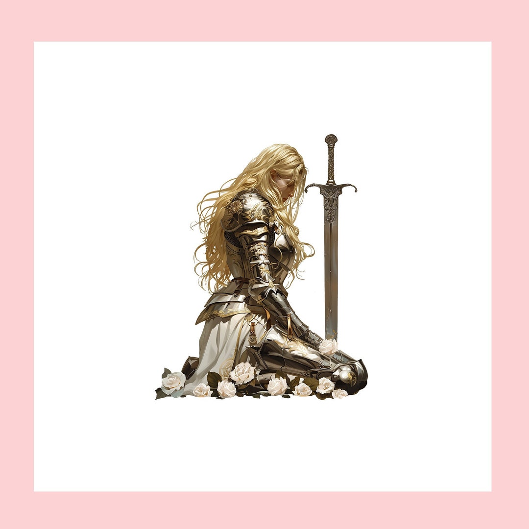 Female Knight PNG Kneeling Woman Knight Png Female Warrior Png Blonde ...