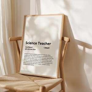 Funny Science Teacher Definition Print Wall Art Poster Science Teacher ...
