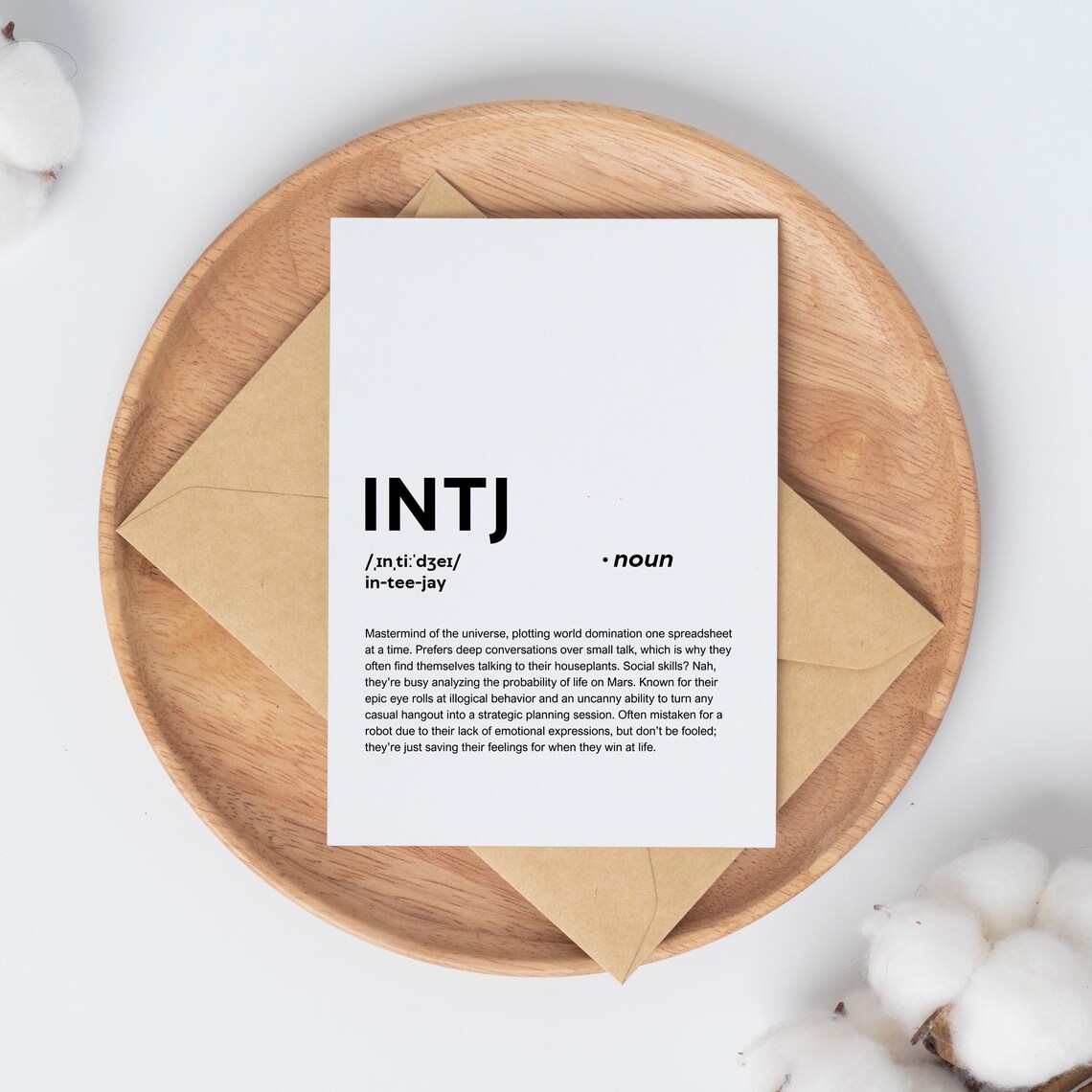 Funny INTJ Definition Print Wall Art Poster, INTJ Gift for INTJ Quote ...