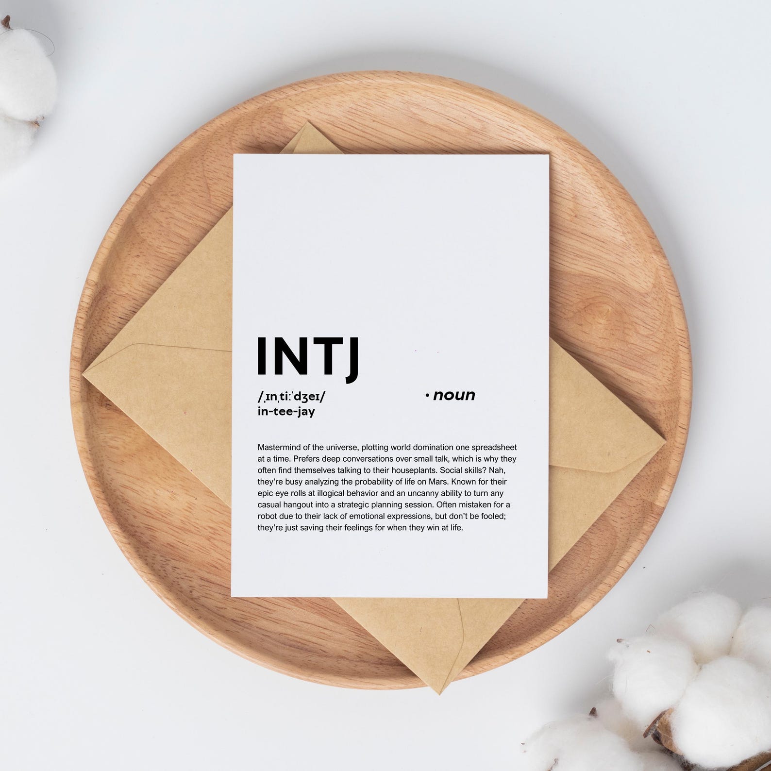 Funny INTJ Definition Print Wall Art Poster, INTJ Gift for INTJ Quote ...
