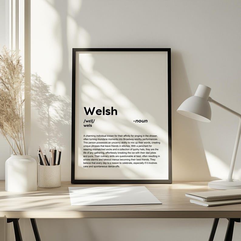 Welsh Poster, Funny Definition of Welsh Print Wall Art, Wales Gift Wall ...