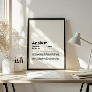Funny Analyst Definition Print Wall Art Poster, Analyst Gift for ...