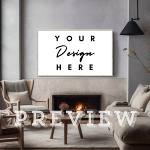 Frame TV Mockup Design Bundle / Warm Neutral Style Mock up Pack ...