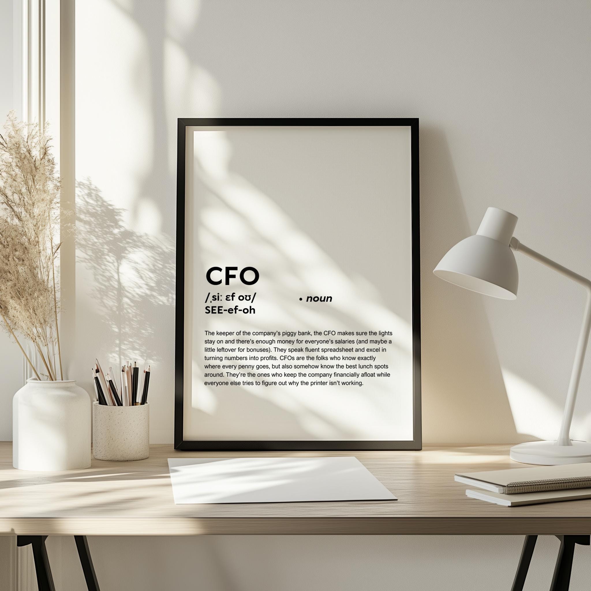 Funny CFO Definition Print Wall Art Poster, CFO Gift for Chief ...
