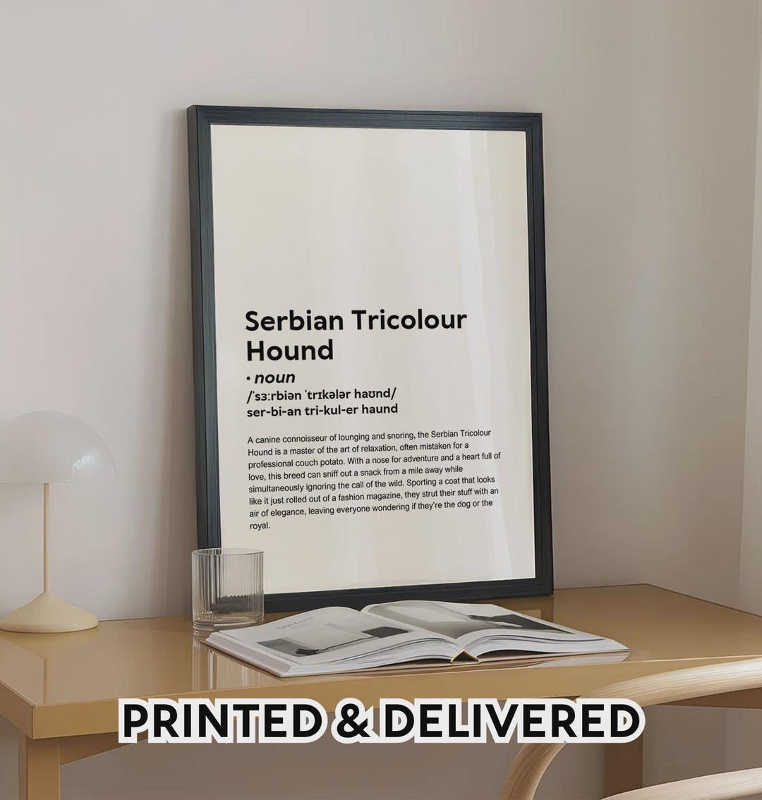 PRINTED Serbian Tricolour Hound Poster, Funny Definition Print Wall Art ...