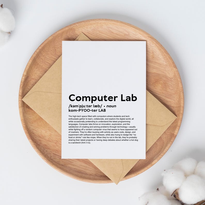 Funny Computer Lab Definition Print Wall Art Poster, Computer Lab Gift ...