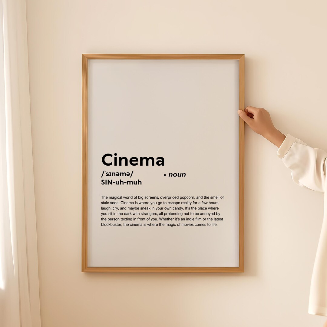 Funny Cinema Definition Print Wall Art Poster, Cinema Gift for Movie ...