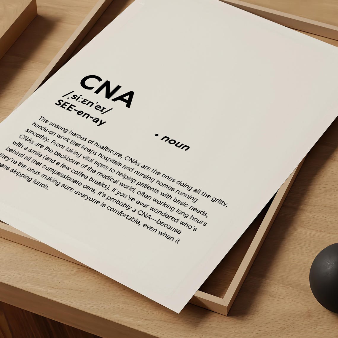 Funny CNA Definition Print Wall Art Poster, CNA Gift for Certified ...
