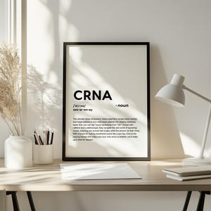Funny CRNA Definition Print Wall Art Poster, CRNA Gift for CRNA Quote ...