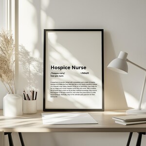 Funny Hospice Nurse Definition Print Wall Art Poster, Hospice Nurse ...