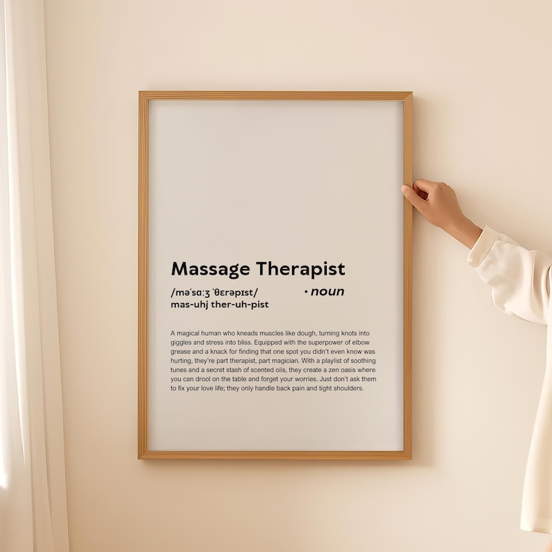 Funny Massage Therapist Definition Print Wall Art Poster, Massage ...